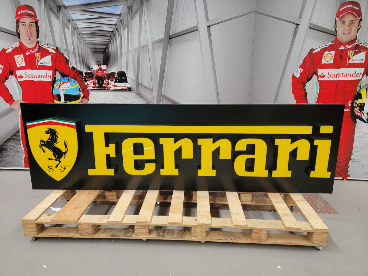 2005 Ferrari official dealer sign with crest – The Sign Experience