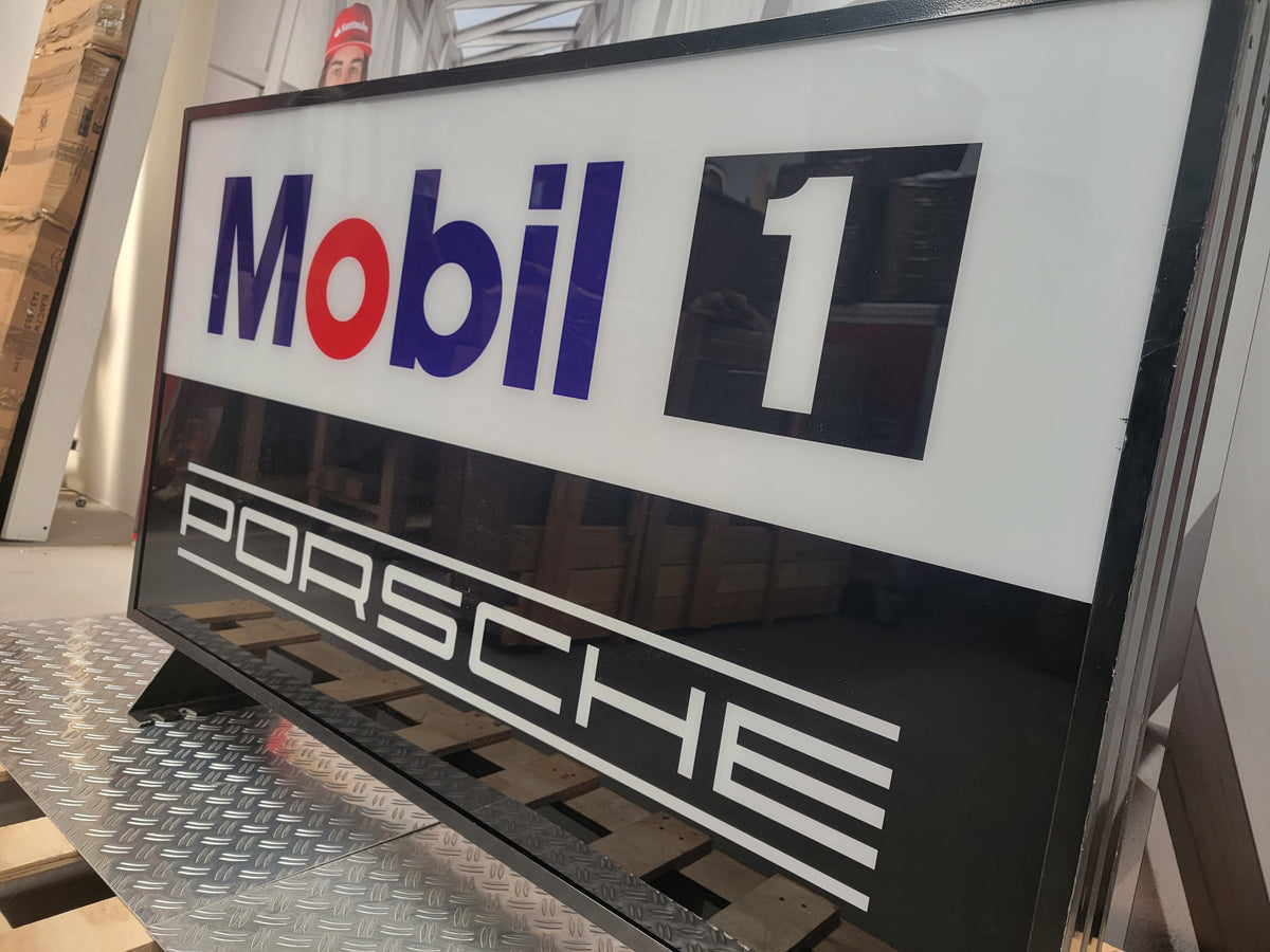 1992 Porsche Mobil 1 Racing official dealership illuminated double sid ...