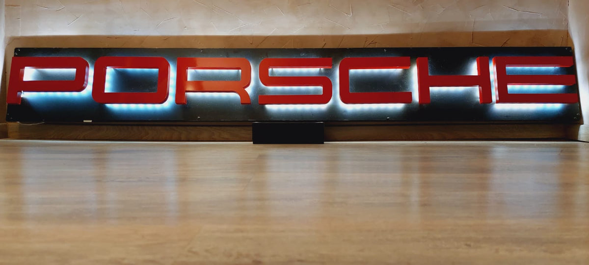 2000s Porsche dealership illuminated wall sign – The Sign Experience