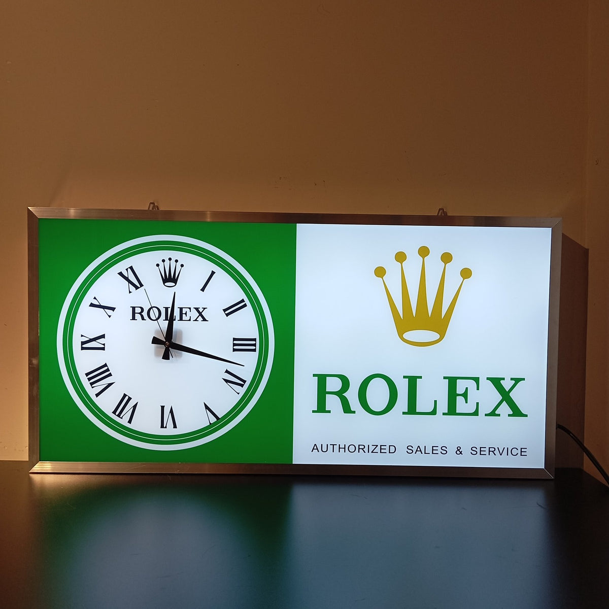 2000s Rolex Zurich official dealer illuminated clock sign – The Sign ...