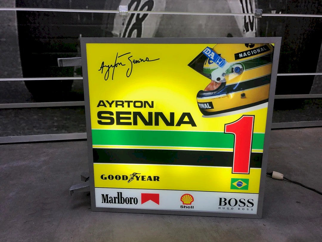 2001 Ayrton Senna official Paddocks F1 double side illuminated neon si ...