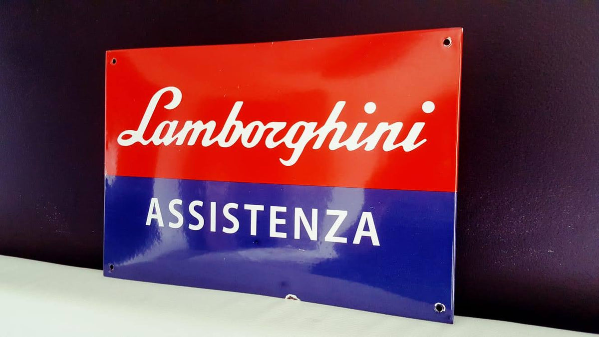 2000s Lamborghini enamel metal dealer sign – The Sign Experience