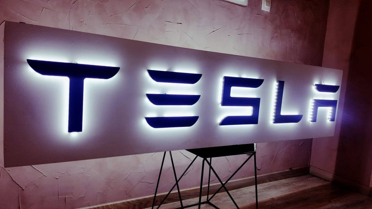 2010s Tesla official dealer XXL double side sign – The Sign Experience