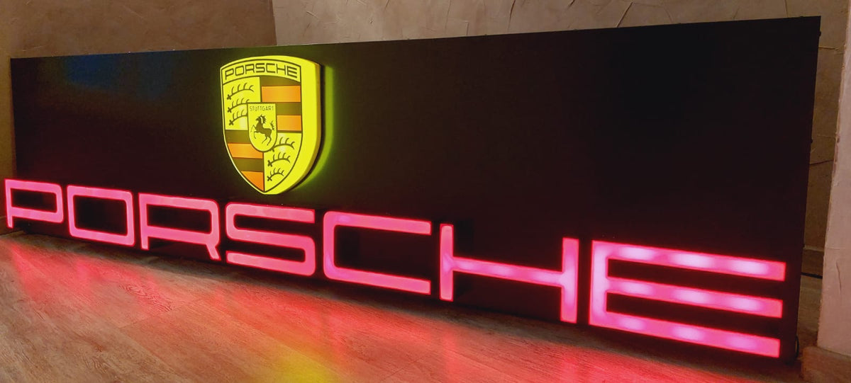 Porsche dealership Very Large illuminated sign – The Sign Experience