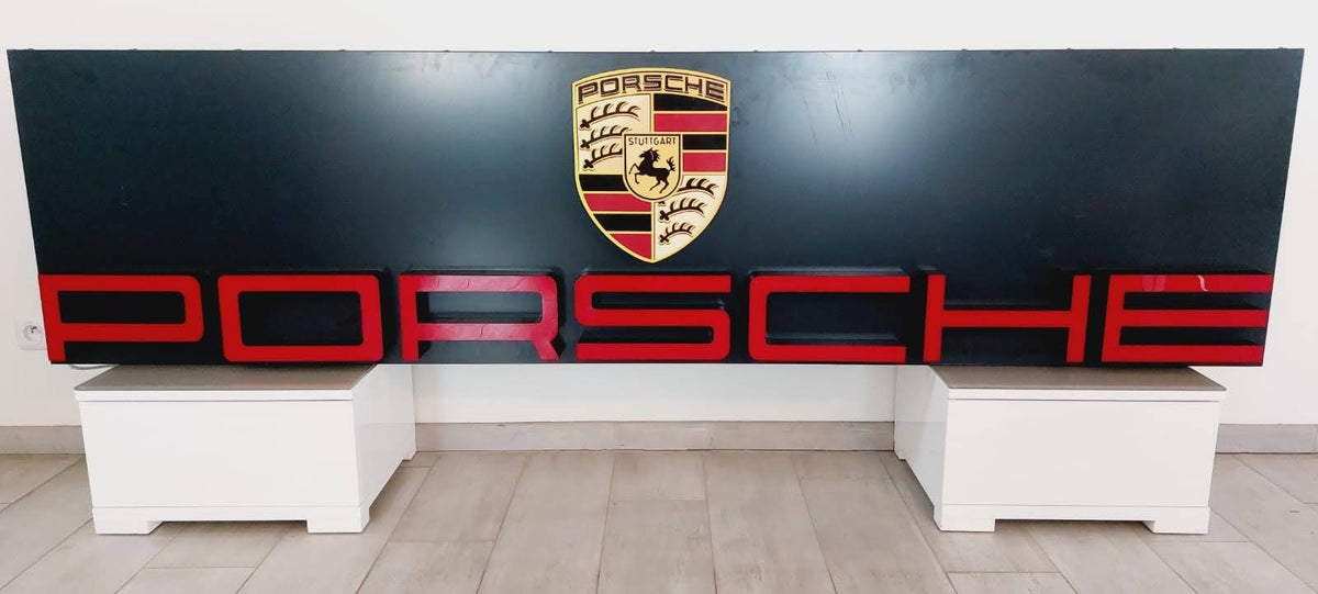 Porsche dealership Very Large illuminated sign – The Sign Experience