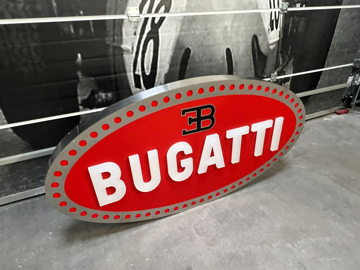 2010 Bugatti official dealership illuminated sign – The Sign Experience