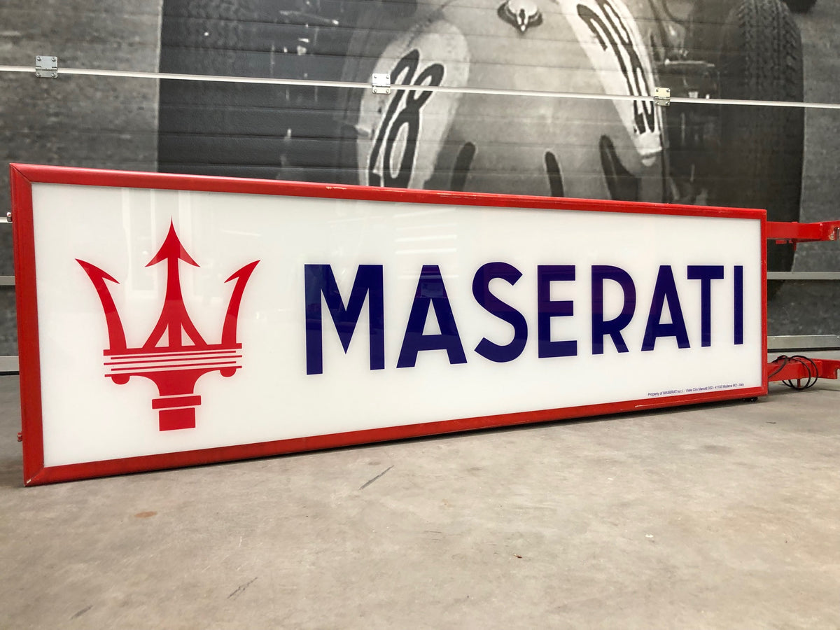 2003 Maserati official dealership illuminated double side sign – The ...
