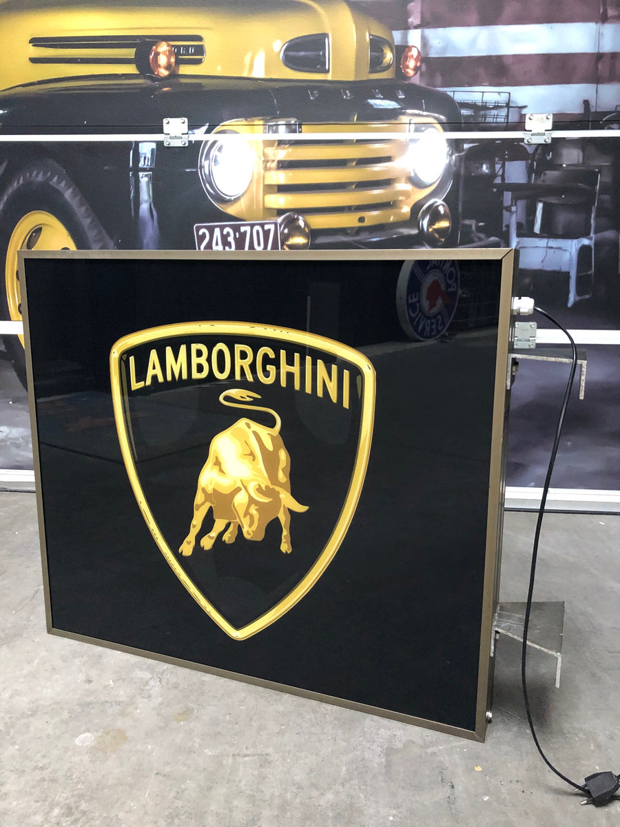 1994 Lamborghini official dealership double side illuminated sign – The ...