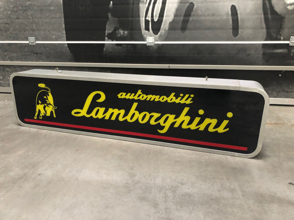 1976 Lamborghini official dealership showroom vintage illuminated sign ...